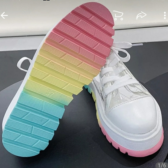 idk | Shoes | Transparent Platform Rainbow Sole Sneaker | Poshmark